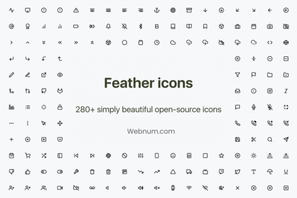 Feather icons - 280+ beautiful icons - Webnum