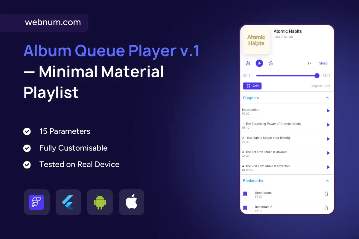 Custom Album Queue Player Widget - FlutterFlow