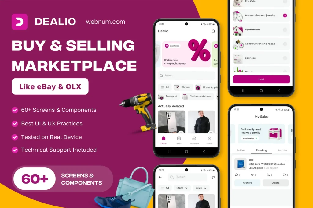 Buy And Sell Marketplace Template - Dealio with Admin Panel