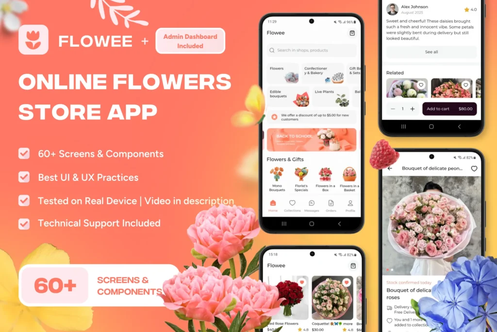 Flowee - Flowers Shop App Template - FlutterFlow