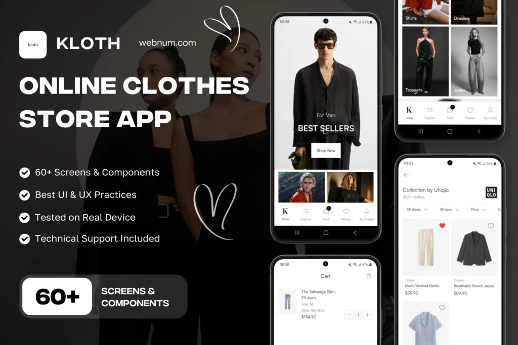 KLOTH - Online Clothes Store App Template - FlutterFlow