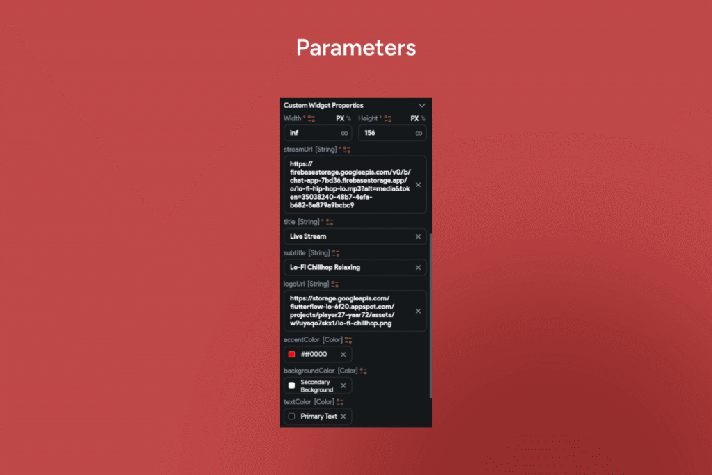 Custom Live Stream Audio Player Widget - FlutterFlow