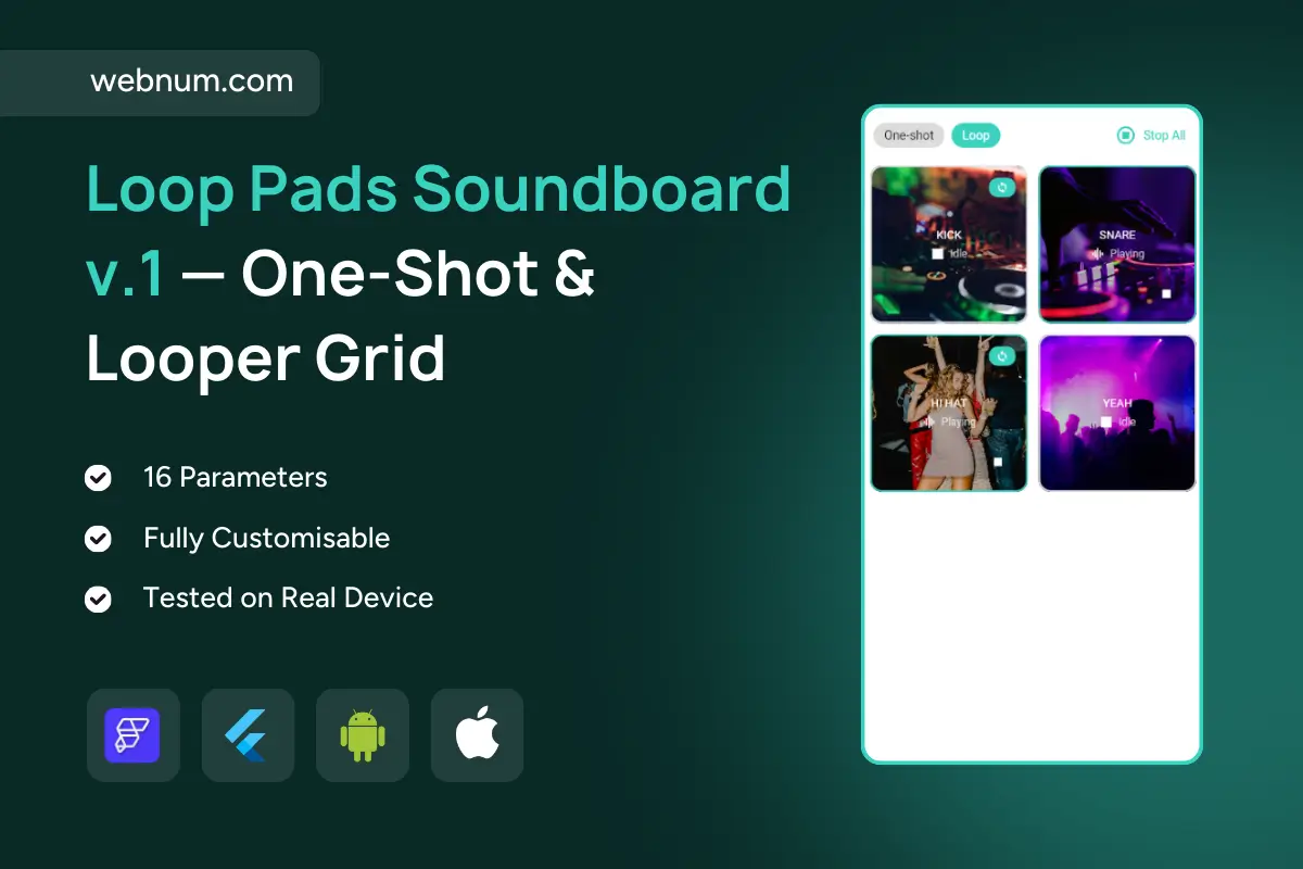 Custom Loop Pads Soundboard Widget - FlutterFlow
