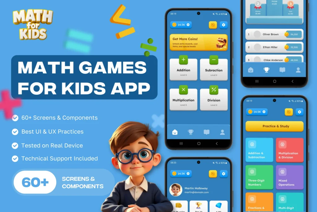 Math for Kids App Template - Webnum