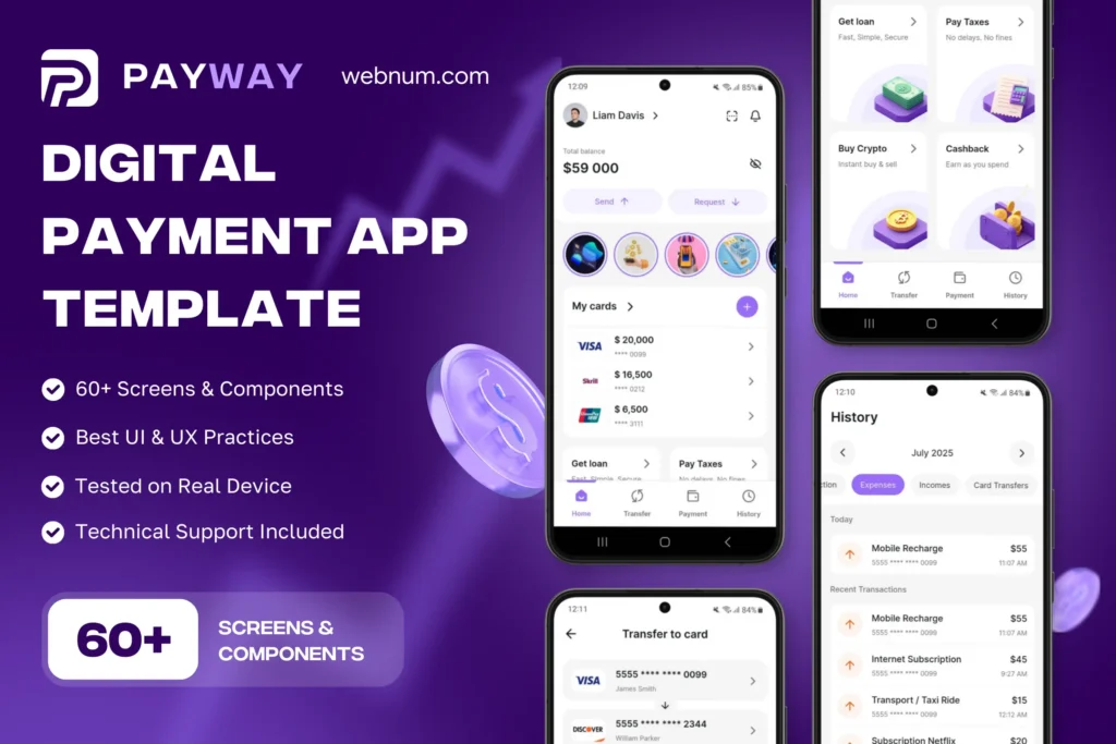 PayWay - Digital Payment App Template - FlutterFlow