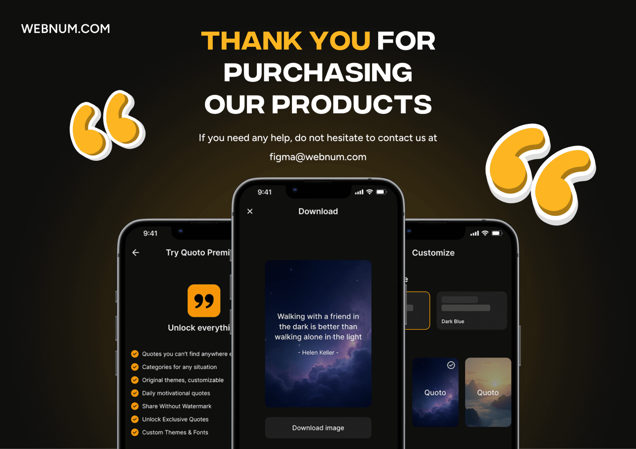 Quoto - Daily Quotes App Ui Kit - Webnum