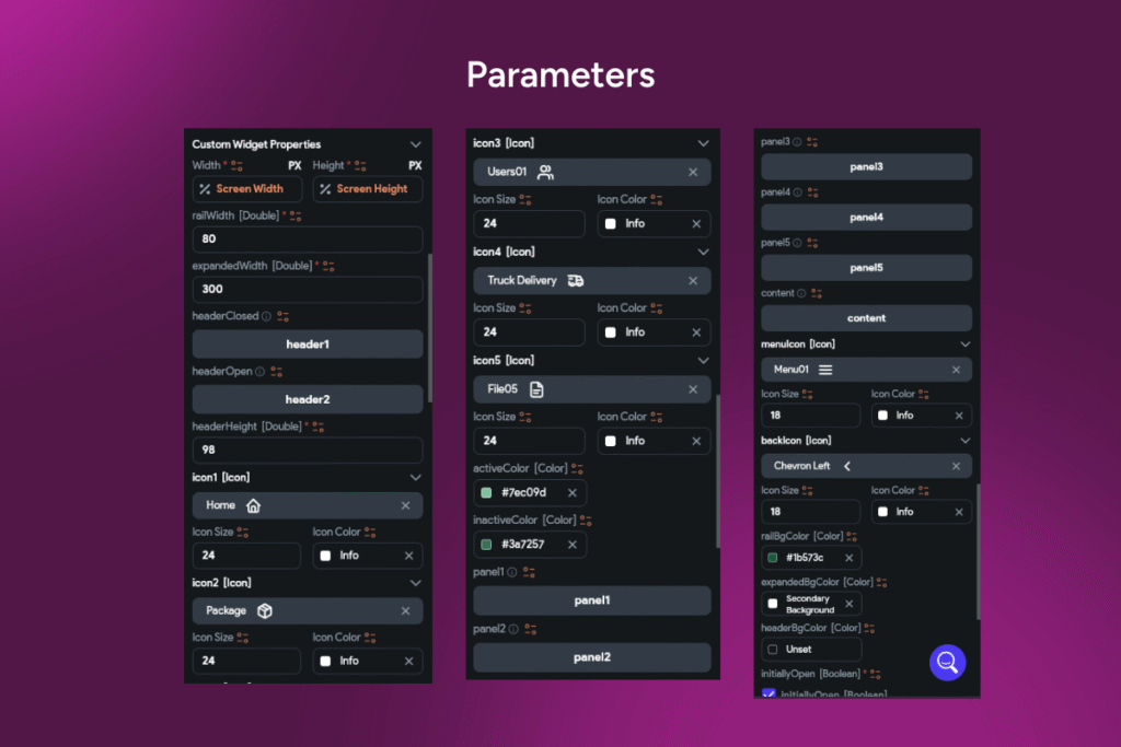 Custom Sidebar Widget FlutterFlow V5
