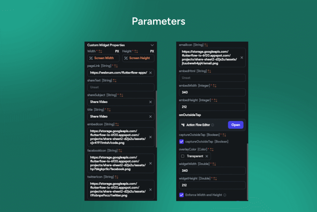 FlutterFlow Share Sheet Widget V2