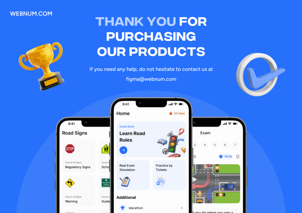 AutoQuiz - Driving Test App Ui Kit - Figma Template